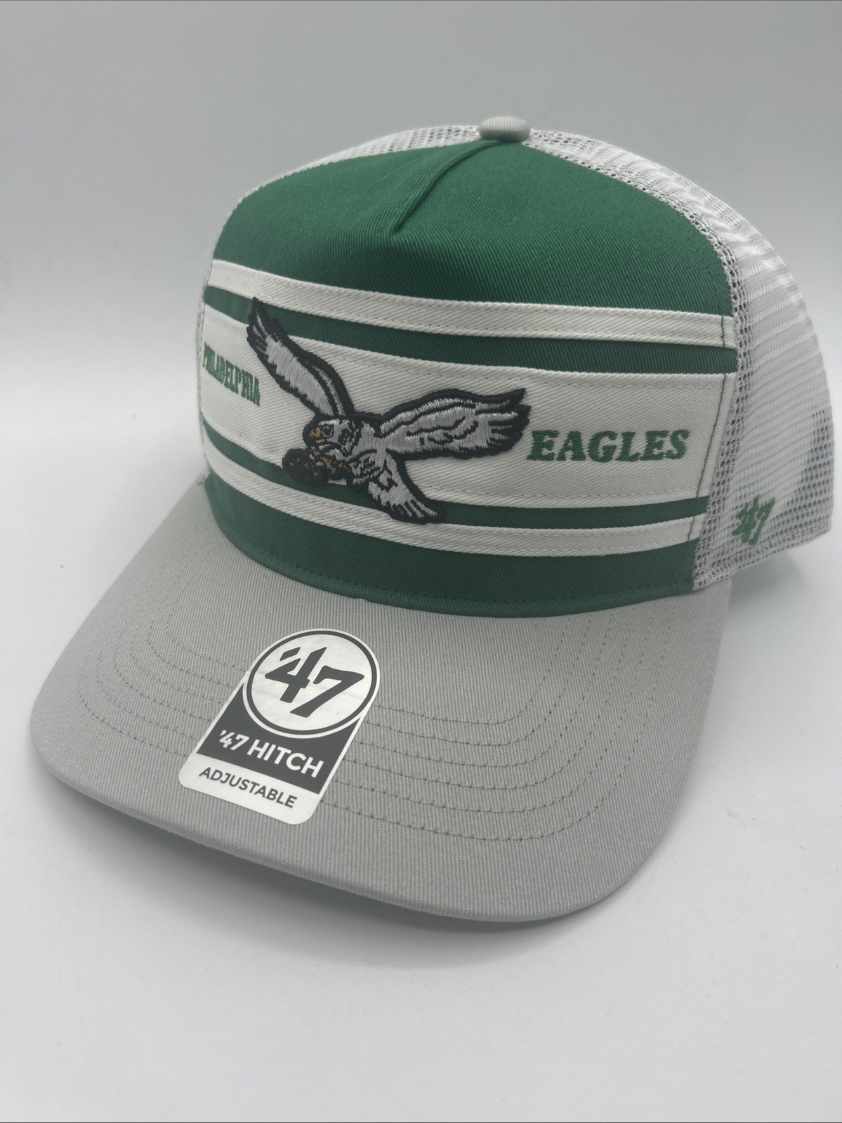 Philadelphia Eagles Hat '47 Brand Hitch "Double Header" Kelly Snapback ...