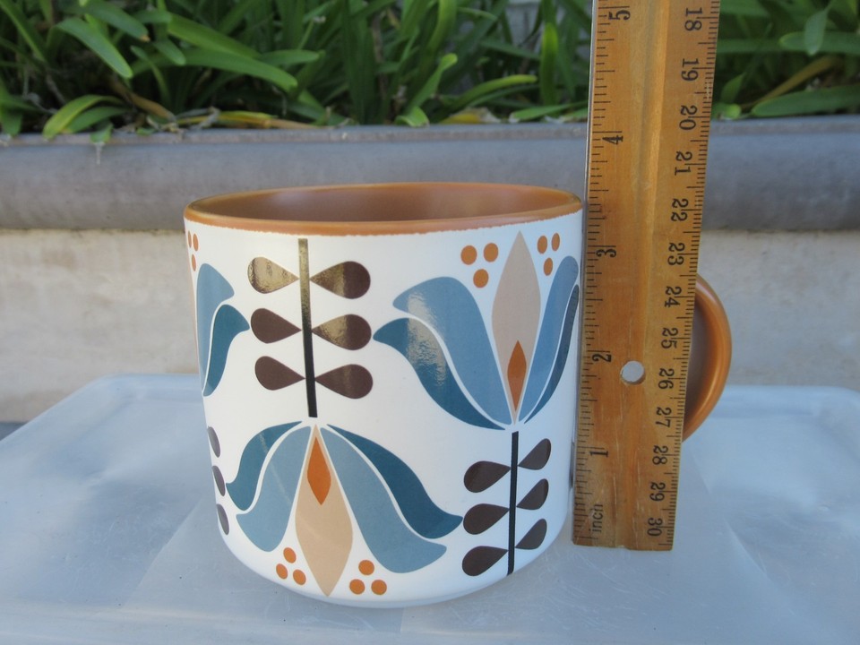 Mod Lounge Paper Company Lotus Flower Mug MCM Print, with label | eBay