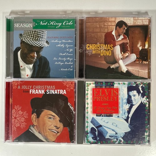 CHRISTMAS CD Lot of 4 Dean Martin Elvis Presley Frank Sinatra Nat King ...