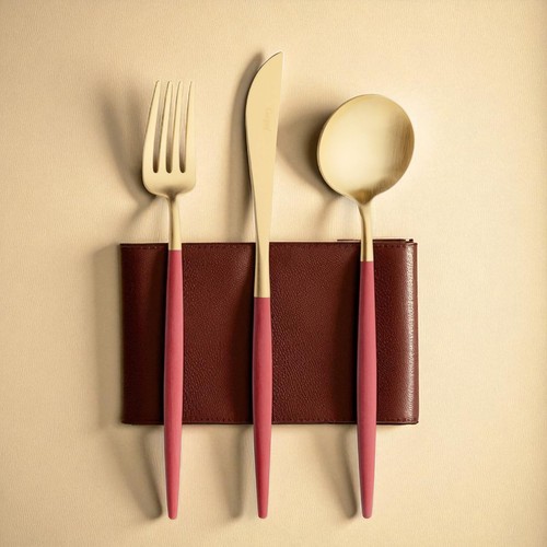 CUTIPOL GOA SET Gold RED Flatware 24 pcs Cutlery Stainless Steel ...