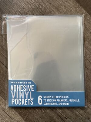 Adhesive Vinyl Pockets 6 Sturdy Clear Pockets: 3 Rectangular, 3 Corner ...