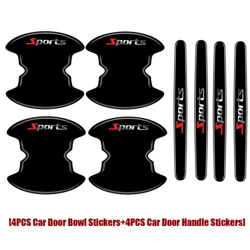 8Pcs Black Car Door Handle Bowl Film Stickers Protector Anti-Scratch ...