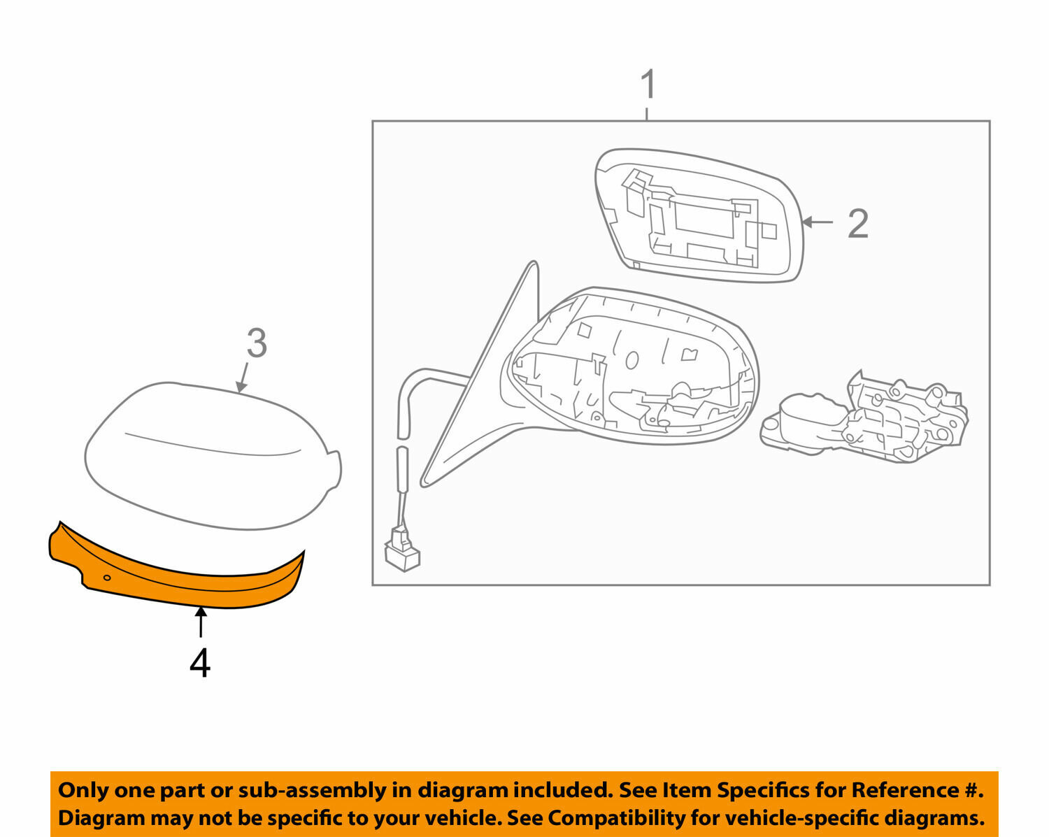 91054SC060 - 2009-13 subaru Forester Left Side Cap View Mirror-Lower ...