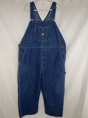 Red Lap Big Mens Bib Overalls Blue Denim 50 x 30 Excellent Preowned ...