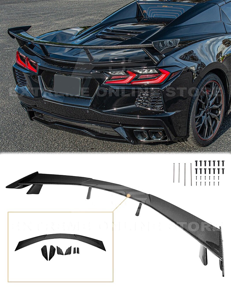 Corvette Spoiler Rear High Wing Spoiler For Corvette C8 Models Glossy