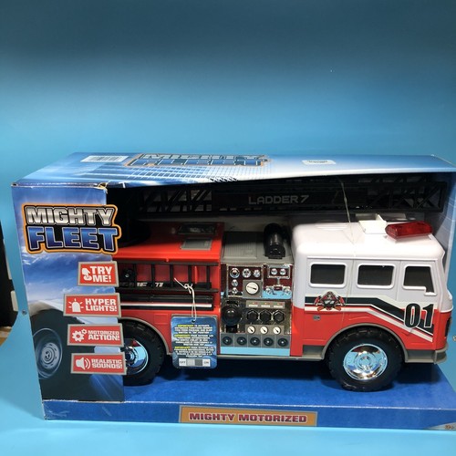 MIGHTY FLEET Motorized Fire Engine Truck with ladder, Lights Sounds NEW ...