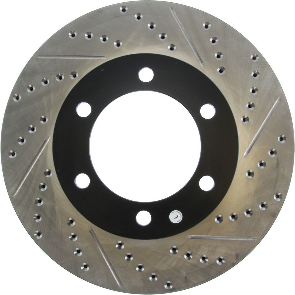 Disc Brake Rotor-Sport Cross-Drilled and Slotted Stoptech 127.44118L ...