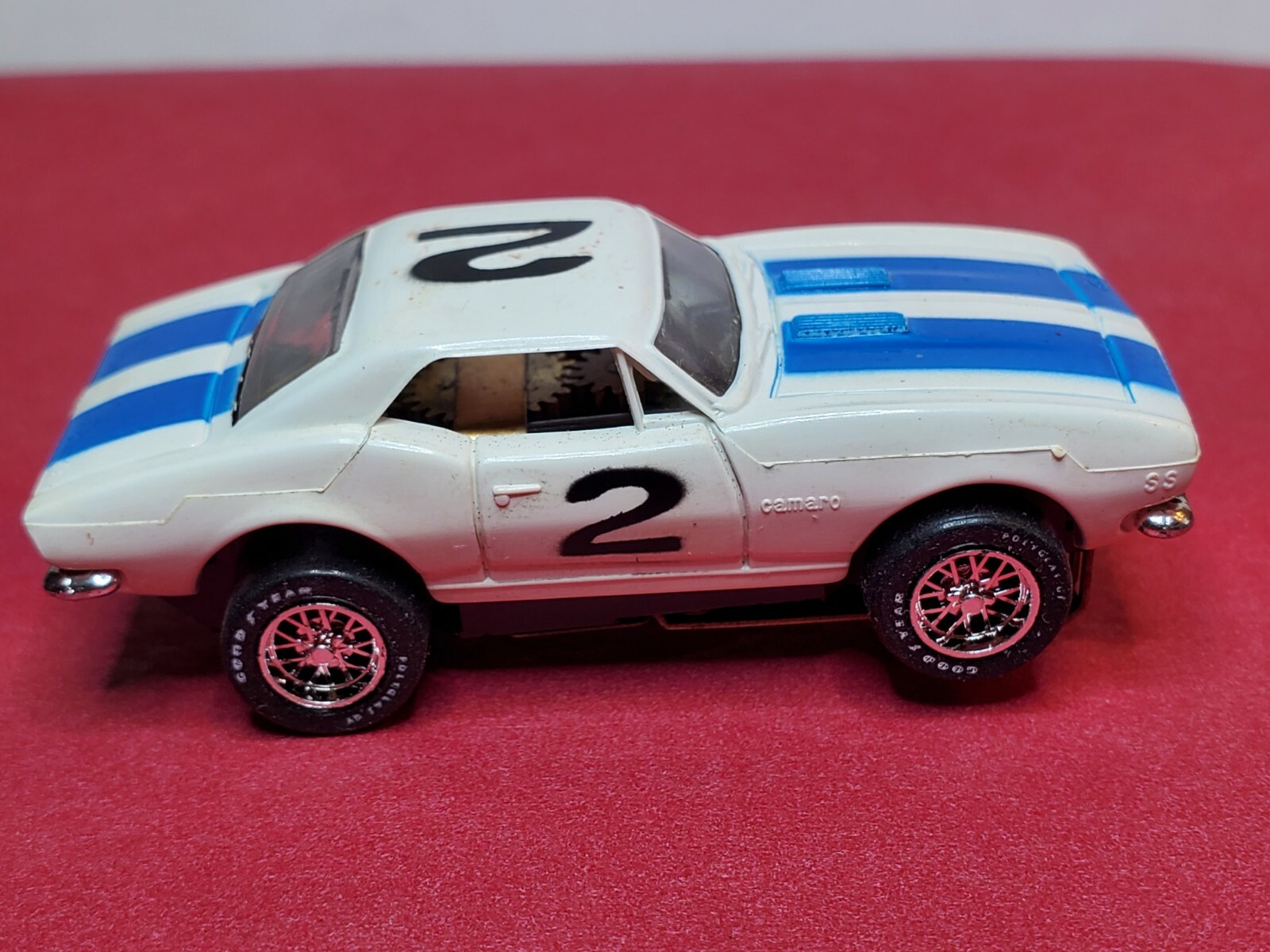 AURORA VINTAGE CAMARO , TJET HO SLOT, AURORA CHASSIS,CHROME RIMS MINTY ...