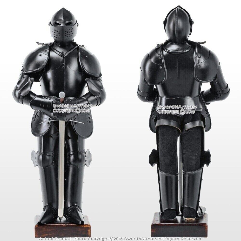 Full Black Medieval Knight Suit of Armor Combat Full Body Armor ...