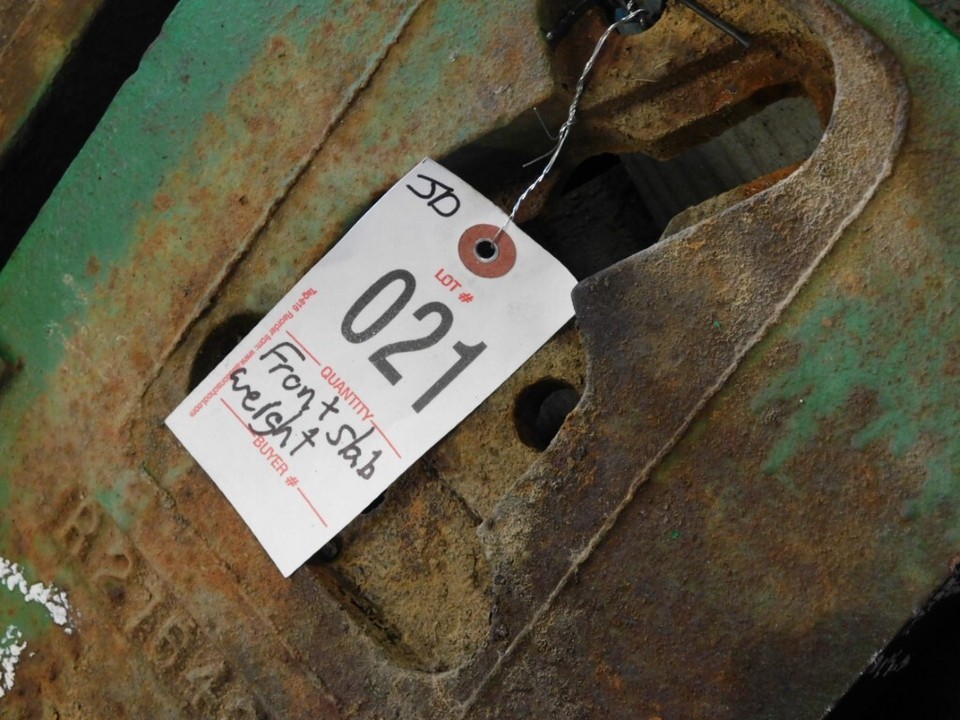 John Deere Tractor Front Slab Weight Tag #021outs | eBay