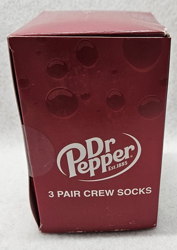 Dr. Pepper 3 Pair Men's Crew Socks Fits Shoe Size 8-12, Sock Size 10-13 ...