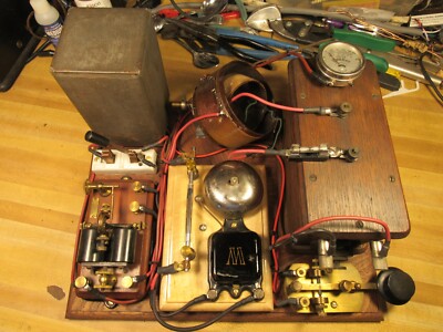 an accurate replica of a coherer radio detector and a vibrator spark ...