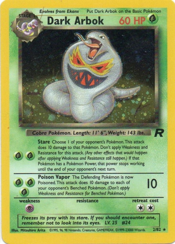 Pokemon: Team Rocket: Holofoil Dark Arbok: Lightly Played Condition | eBay