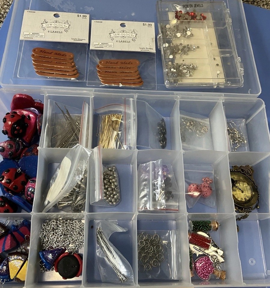 Lot of Assorted Jewelry Making Beads & Findings Craft Supplies DIY ...