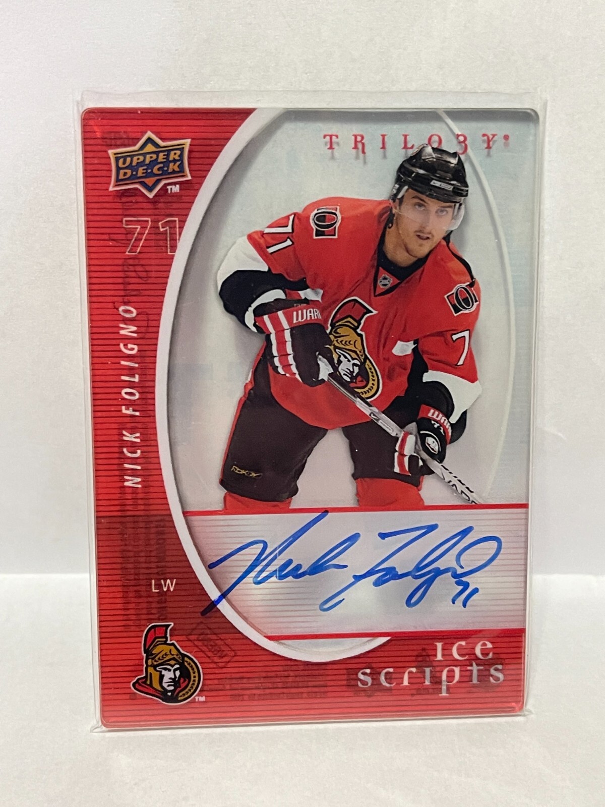 2008-09 Upper Deck Trilogy Ice Scripts #ISNF Nick Foligno | eBay