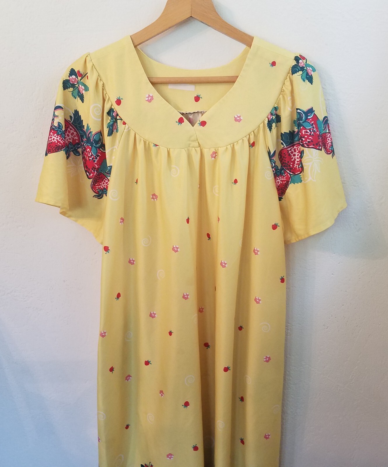 Womens Vintage Lounge House Dress Flutter Sleeves Mu Mu Tent Dress ...