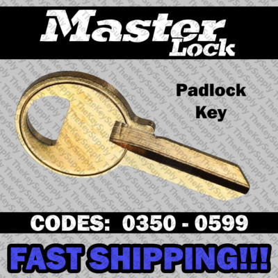 Master Lock Padlock Replacement Key Cut to Your Code 0350 - 0599 | eBay