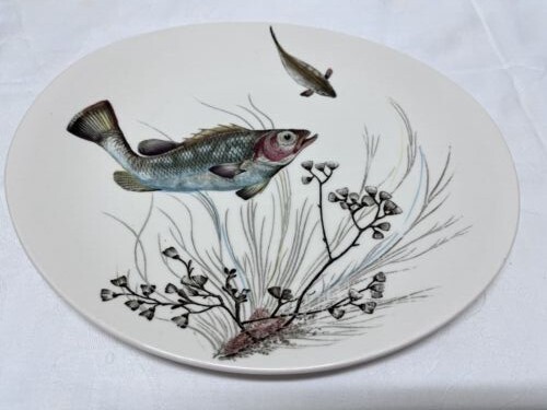 Johnson Brothers FISH (Cream) 10-3/8" Oval Dinner Plate (Design 2 ...
