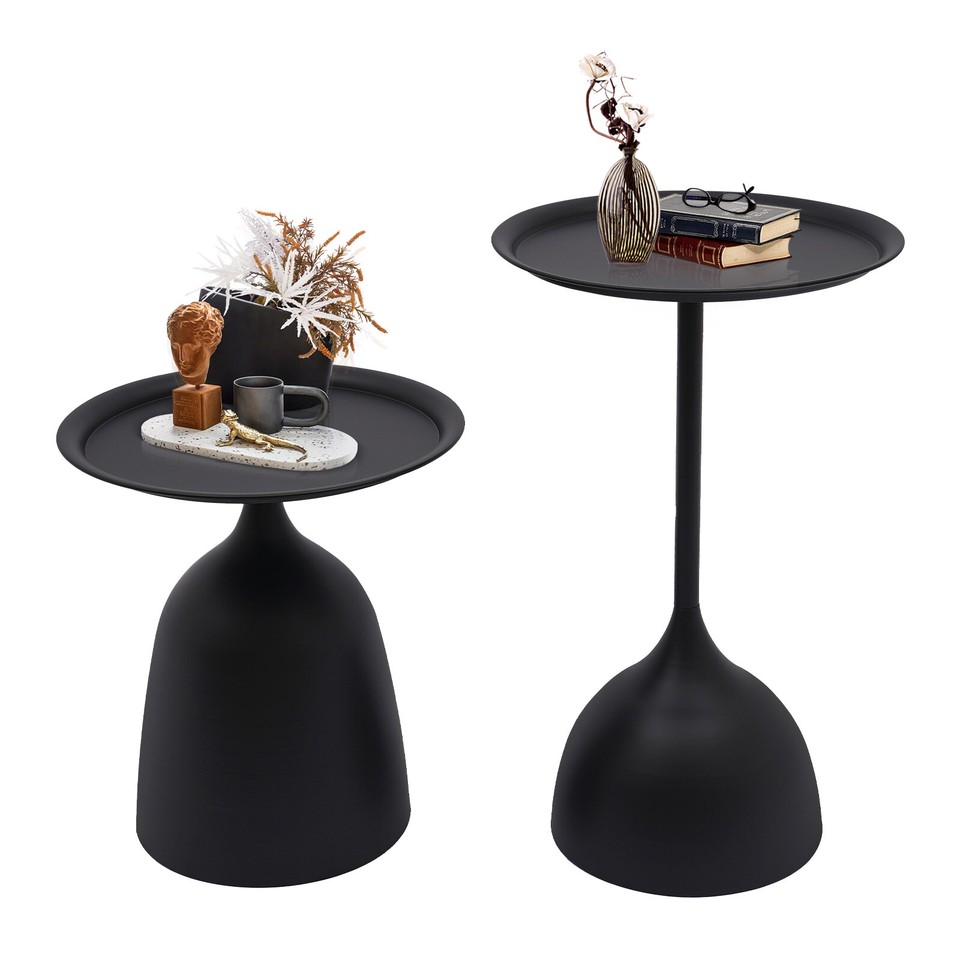 2Pcs Modern Iron Round Sofa Side Table Coffee Table Lving Room Bedroom ...