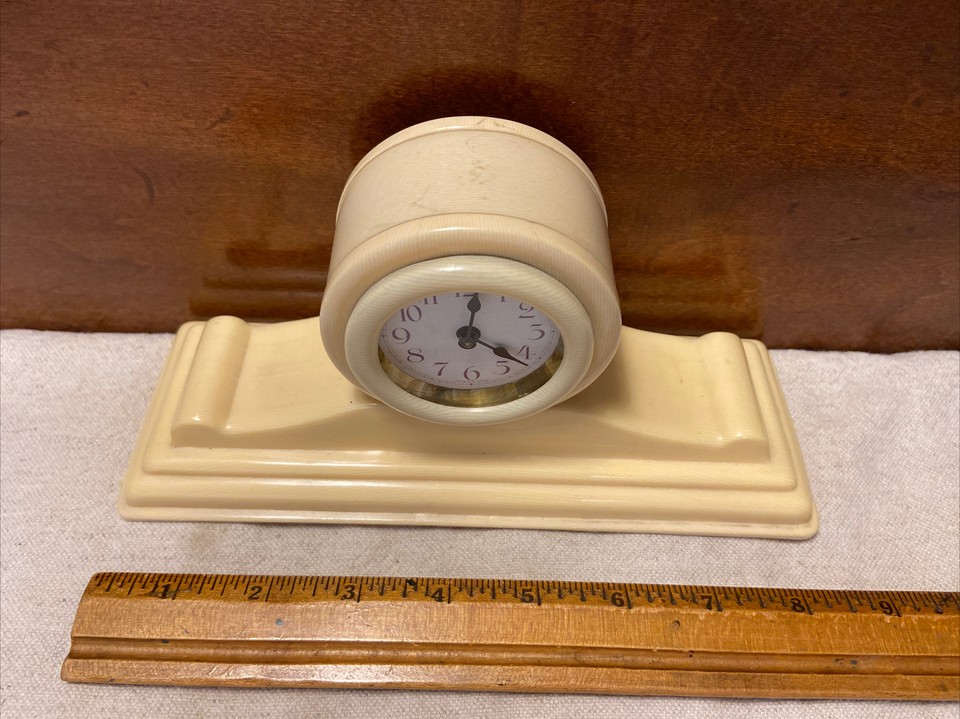 Vintage Victorian Era Celluloid Dresser Vanity Clock - German Clockwork ...