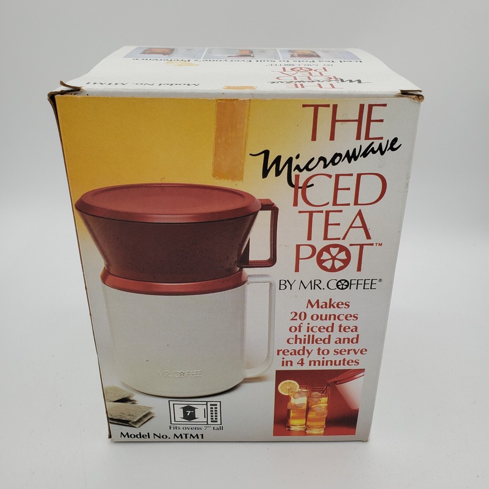 Vintage Mr Coffee Microwave Iced Tea Pot 20 Oz Retro MCM Brown Prop ...