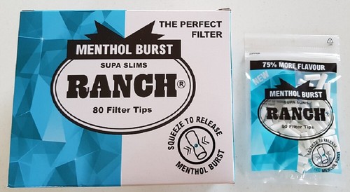 Ranch menthol Burst supa slim cigarette filters resealable pack x 6 | eBay