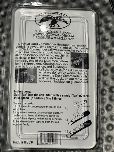 Duck Commander Classic Vintage Commander Double Reed Duck Call Made in ...