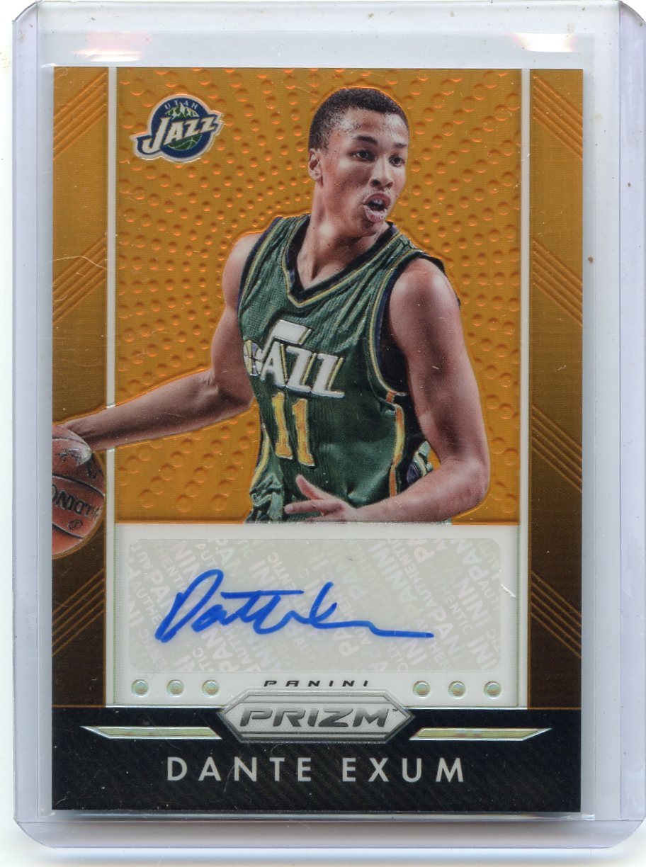 2015-16 PRIZM #P-DEX DANTE EXUM AUTOGRAPH "ORANGE REFRACTOR" #29/65 ...