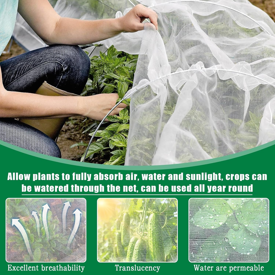 10 X 50 FT Garden Mesh Netting Pest Barrier for Raised Beds, Fruit Tree ...