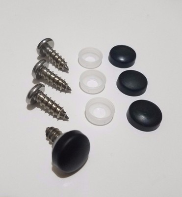 License Plate Security Screw Cap Covers WITH STAINLESS SCREWS - Smooth ...