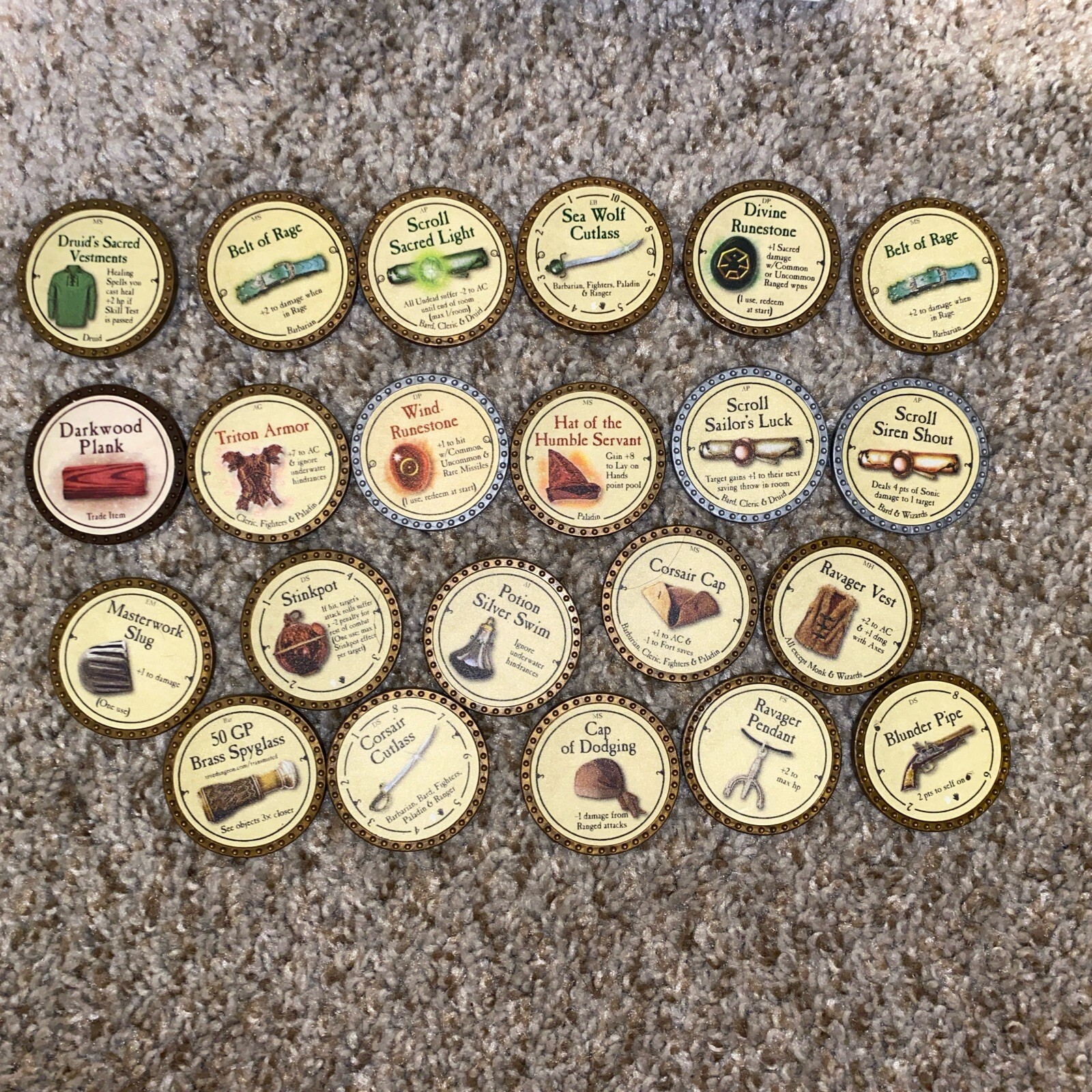 Lot of 22 True Dungeon Tokens - Assorted Lot | eBay