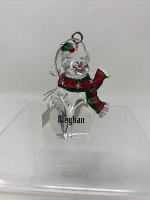 Christmas Ornament Ganz Clear Snowman Scarf Xmas Personalized Choose ...
