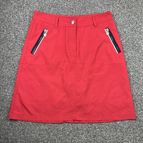 Daily Sports Skort Womens 2 Red Solid Zip Pockets Tennis Pickleball ...