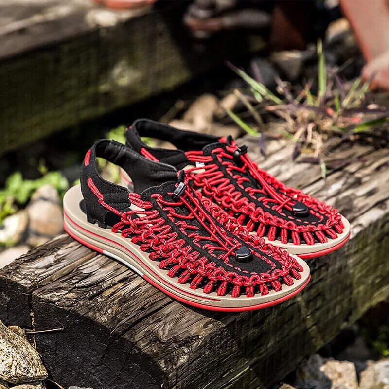 New Keen Uneek grey bungee corduroy rope boat water sandals shoes size ...