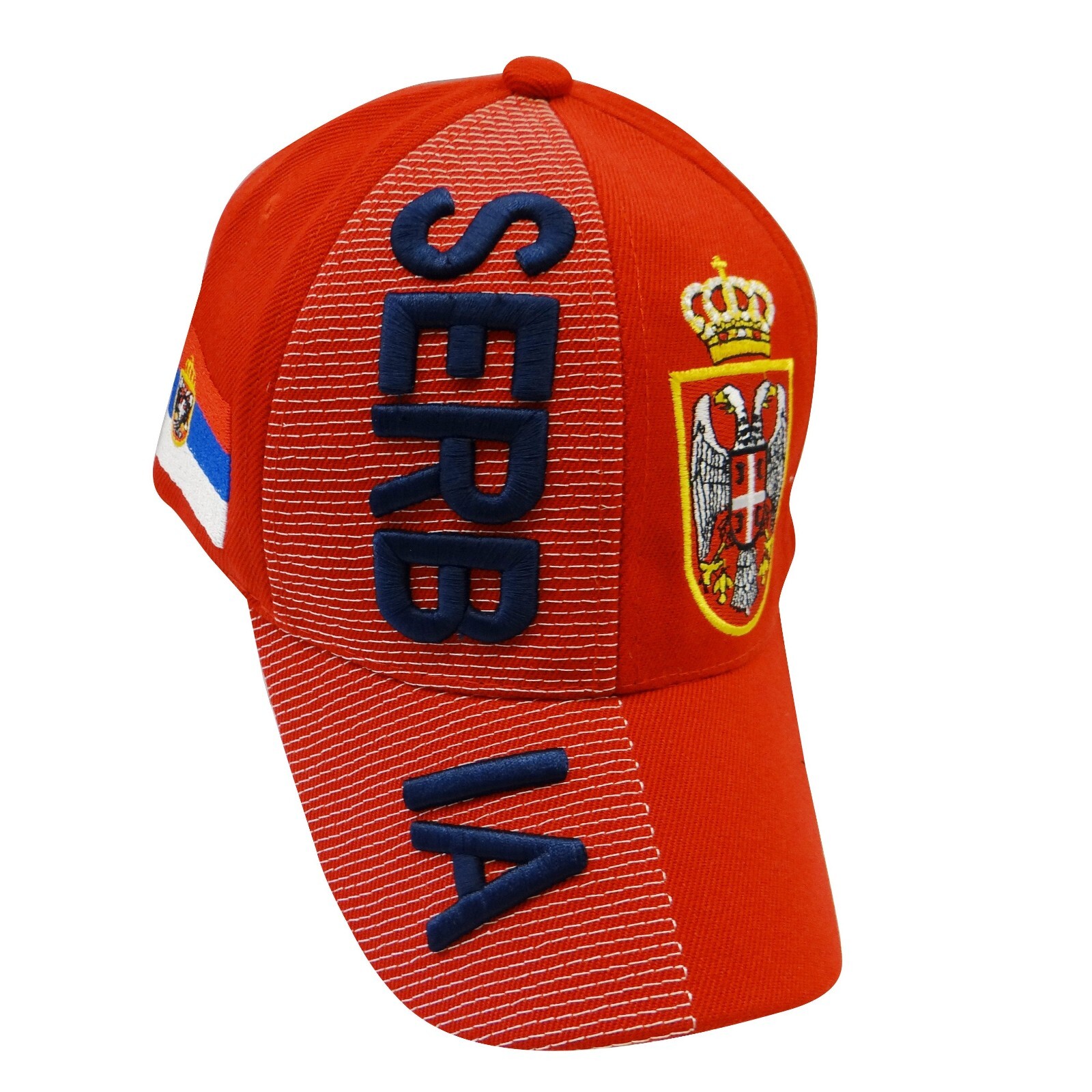 Serbia Flag Baseball Cap Embossed Soccer Hat Embroidered FSS Emblem | eBay