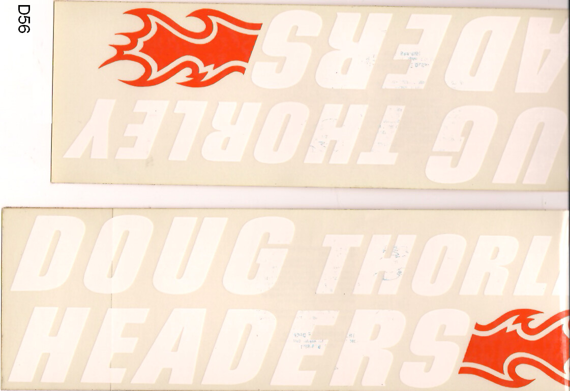 Doug Thorley Headers vintage 70's Contingency decals 2pc ~NOS~ 13 x 3.5 ...