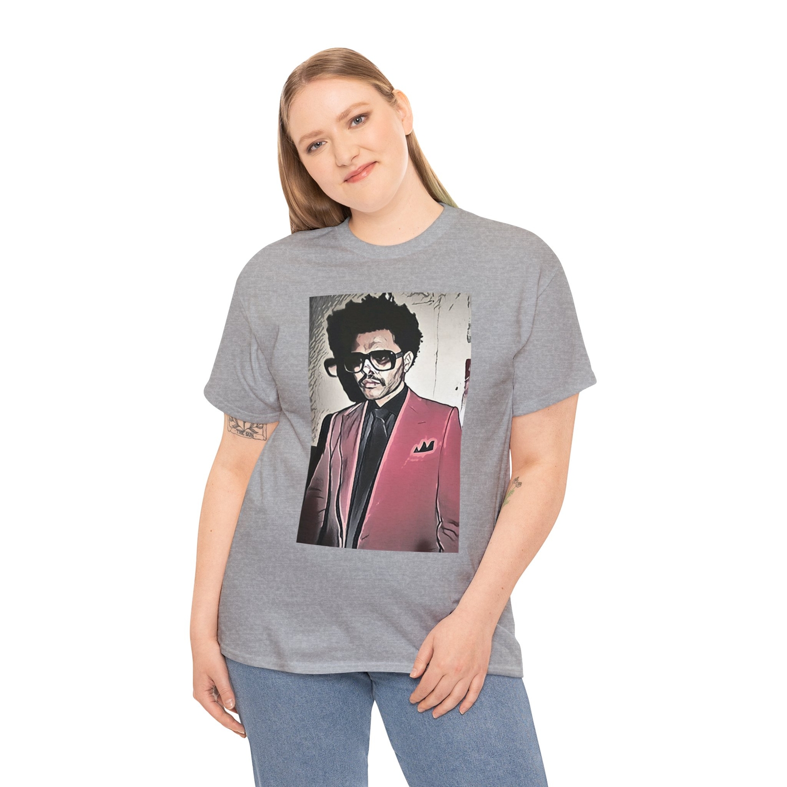 The Weeknd Graphic Print Crew Neck Short Sleeve Unisex Heavy Cotton Tee ...
