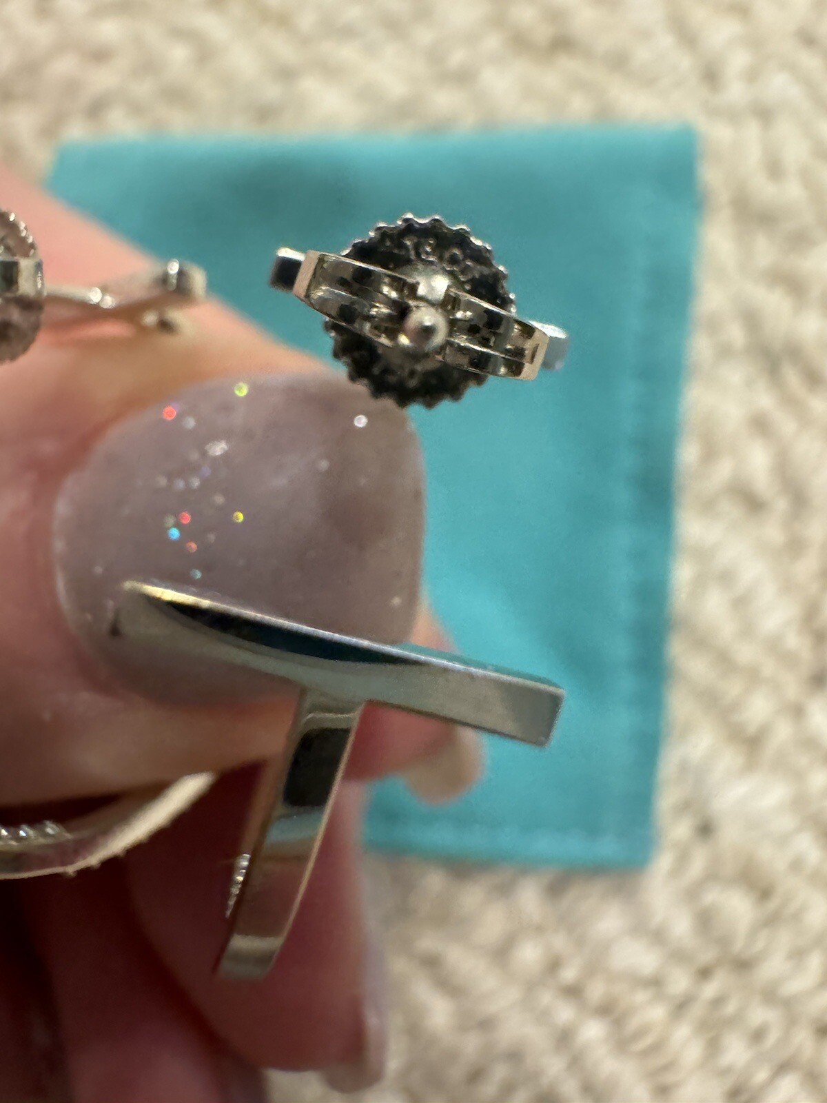 Tiffany & Co Diamond T Hoop Earrings | eBay