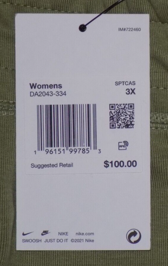 Nike Women's Plus DA2043-334 High-Rise Standard Fit Fleece Jogger Pants ...