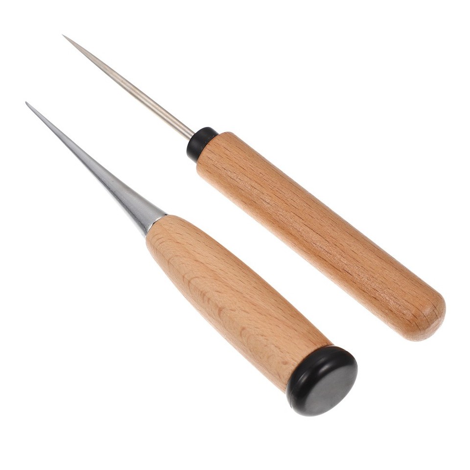 2 Pcs Sewing Supplies Craft Shoe Stitching Awl Leatherworking Tools ...