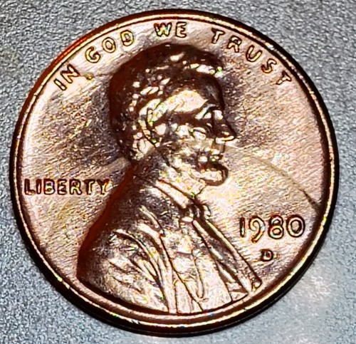 1980 D Lincoln Error Penny with a very noticeable Die Gauge On The ...