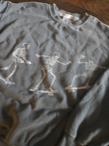 Project Social T Urban Outfitters Skateboard Skeleton Sweatshirt S/M | eBay