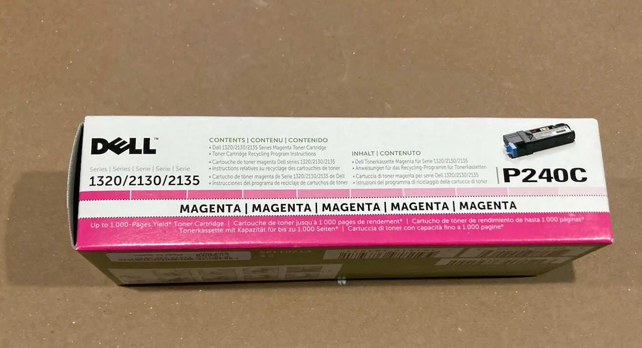 NEW SEALED GENUINE Dell P240C Magenta Toner Cartridge 1320 2130 2135 | eBay