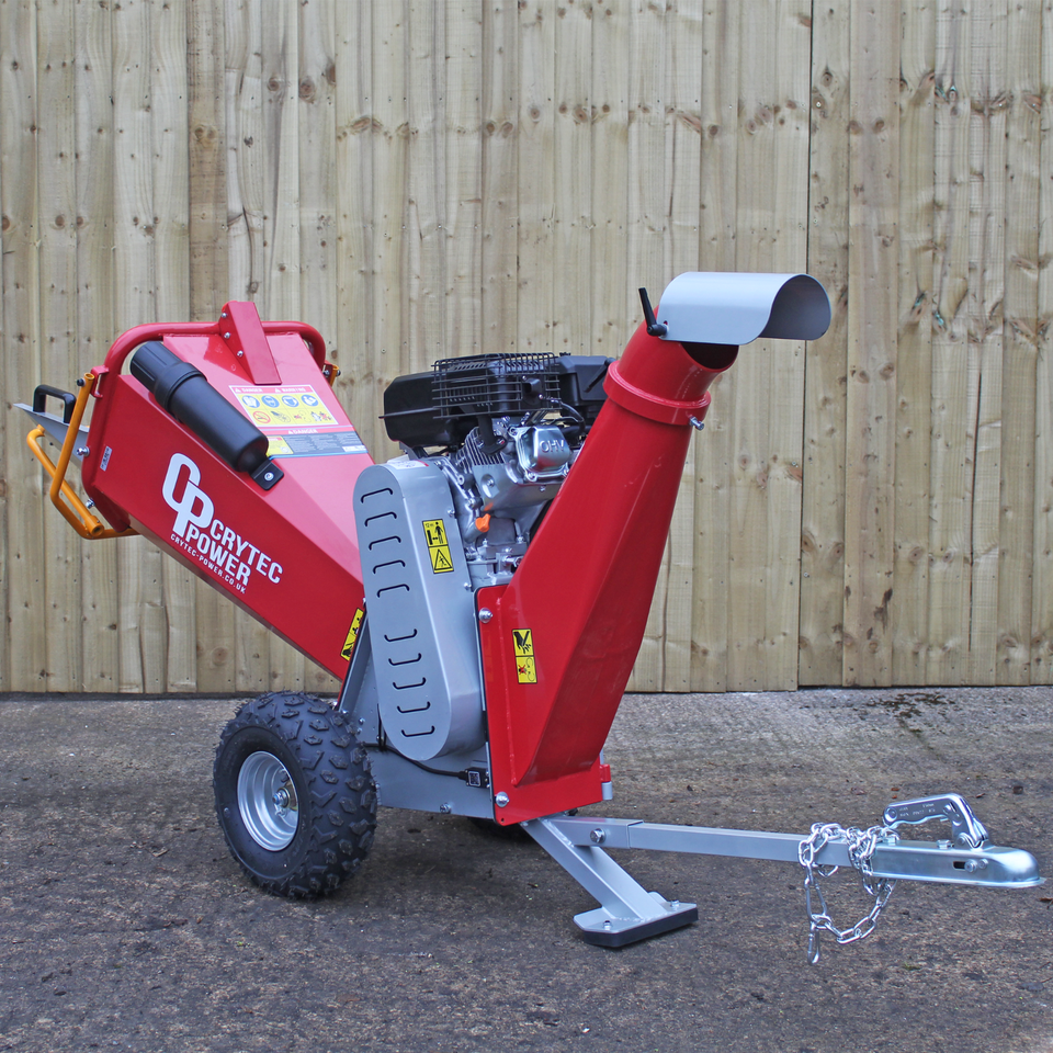 CRYTEC CRC400-R 7HP 100mm Wood Chipper Garden Shredder Petrol Chipping ...