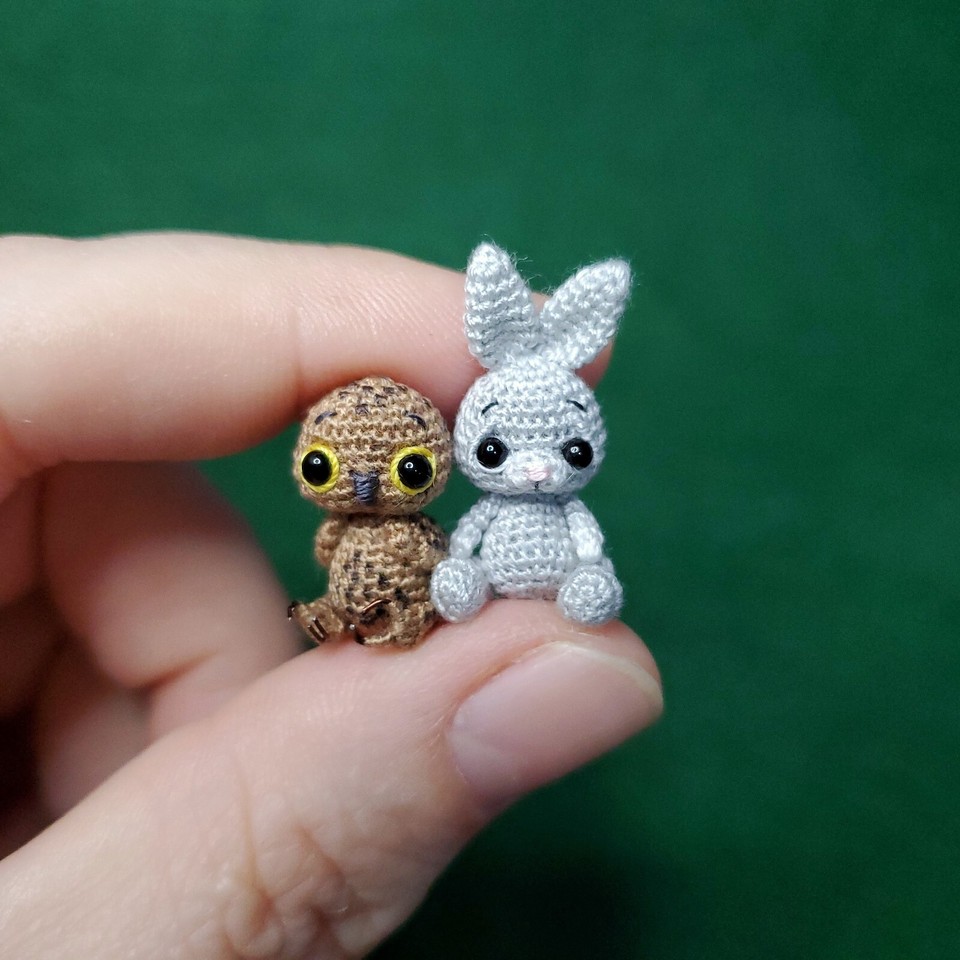 Custom extremely tiny Owl. Dollhouse miniature. Doll pet micro owl ...