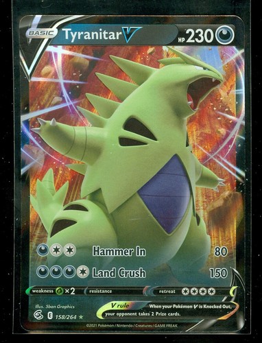 Pokemon TYRANITAR V 158/264 Fusion Strike - ULTRA RARE HOLO - MINT | eBay