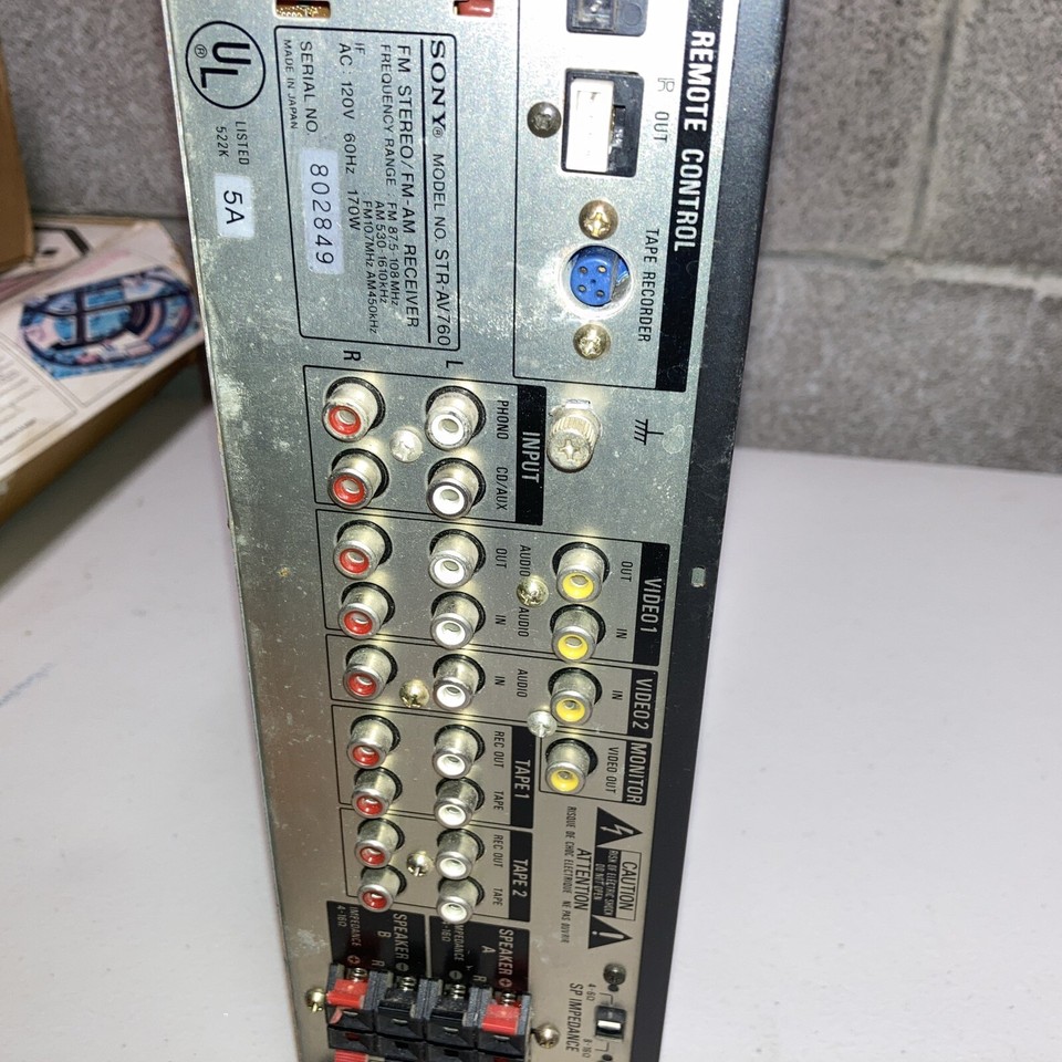 SONY STR-AV760 Phono AM/FM STEREO RECEIVER - Tested and Works | eBay