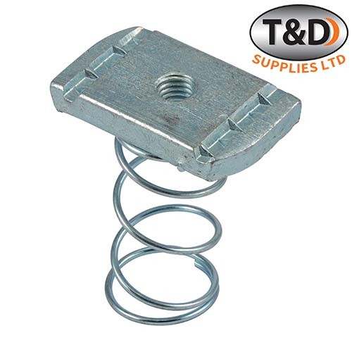 Timco M6 Channel Nuts Long Spring Zinc Finish - 100 Carbon Steel Metric ...