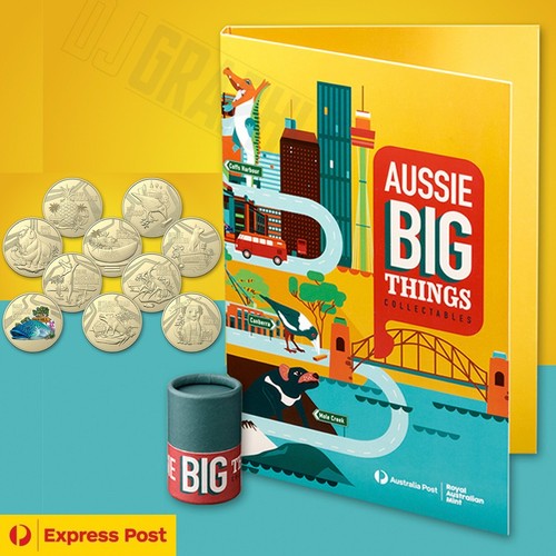 NEW 2023 Aussie Big Things: Full Set 10x $1 Coins With Coloured Murray ...