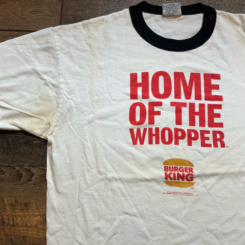 Vintage Burger King Crew T-Shirt Large "Home of the Whopper" Stanley ...